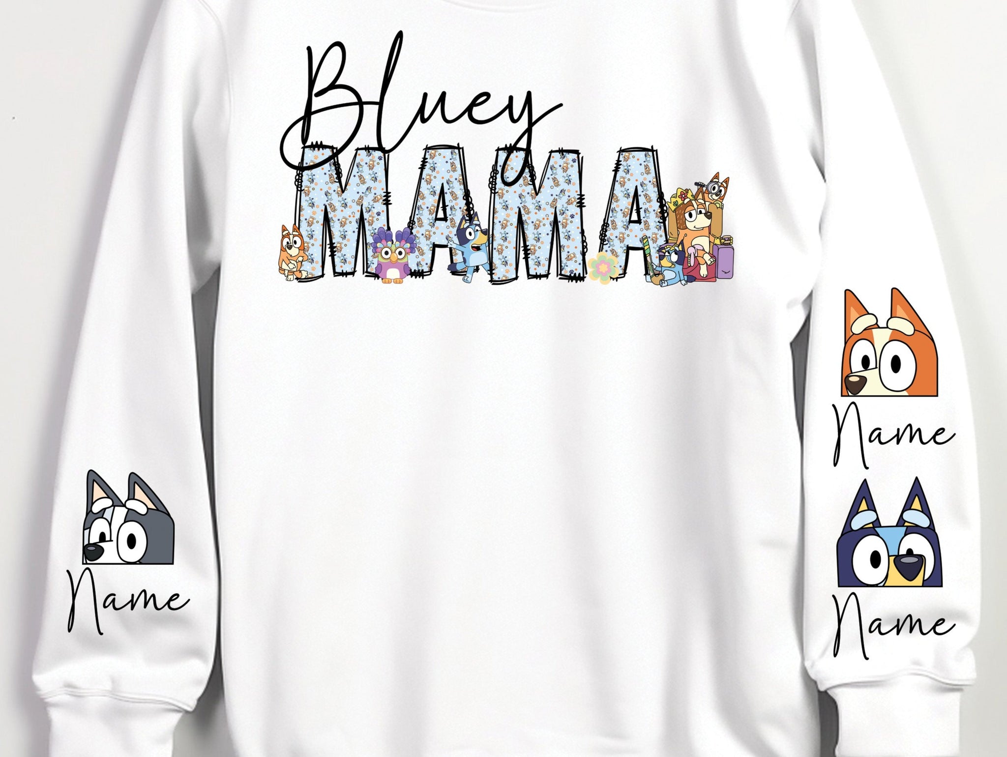 Bluey Mama, Personalized with Bluey Characters DTF Transfer – NavAna ...