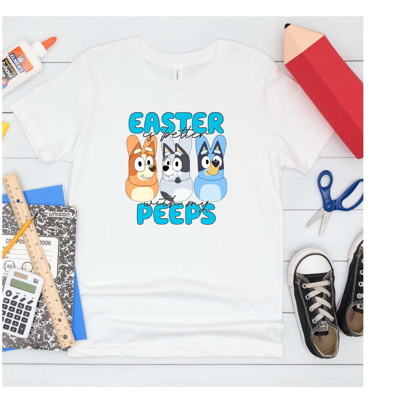 Bluey Peeps Design, Bluey, Bluey Heeler, Bluey and Friends DTF Print ...